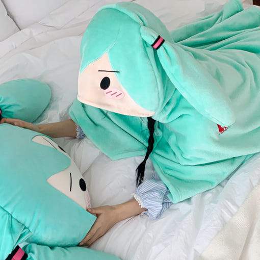 Hatsune Miku - Piapro Characters Miku Hooded Blanket – Harumio