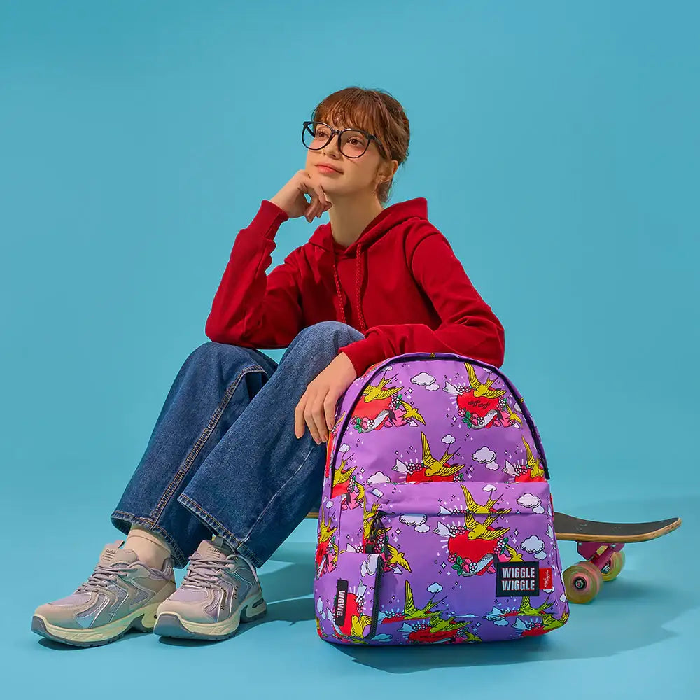 Wiggle Wiggle - Vintage Purple Pattern Backpack – Harumio